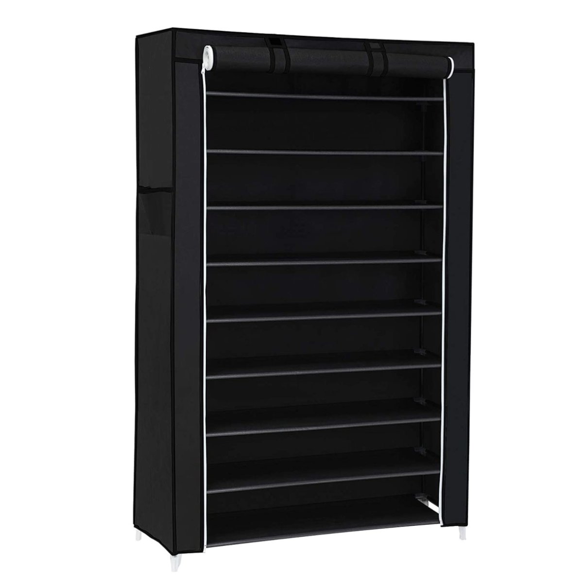 Praktisk og Pladsbesparende Skoreol Med Stofcover, Sort